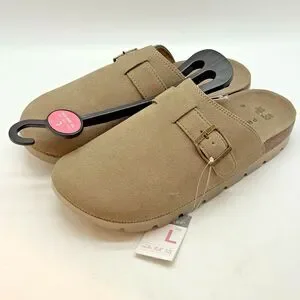 Primark | Shoes | New Primark Clogs Womens 9 Taupe Boston Style Buckle ...